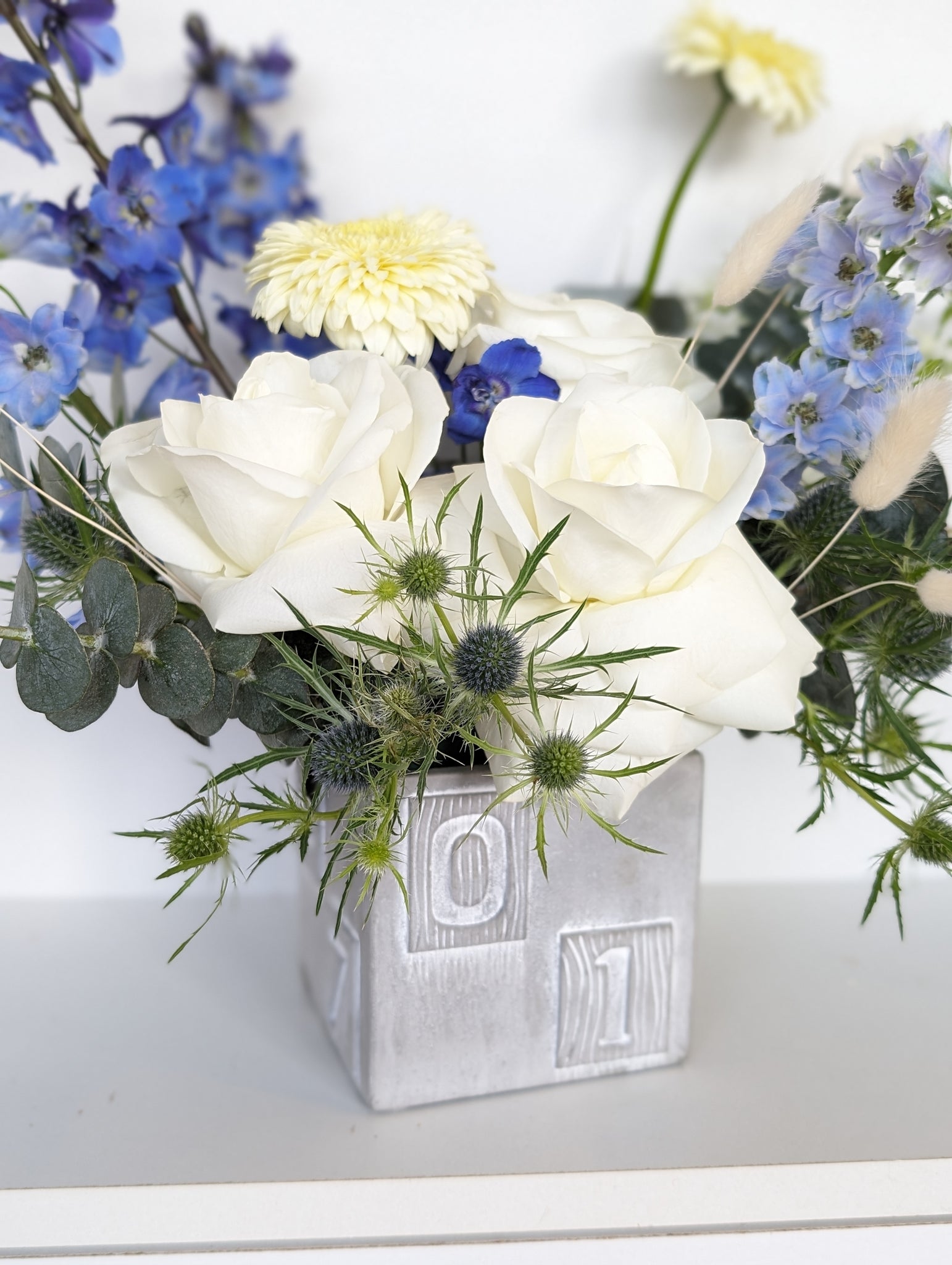 Baby Block Arrangement – Beaudry Flowers