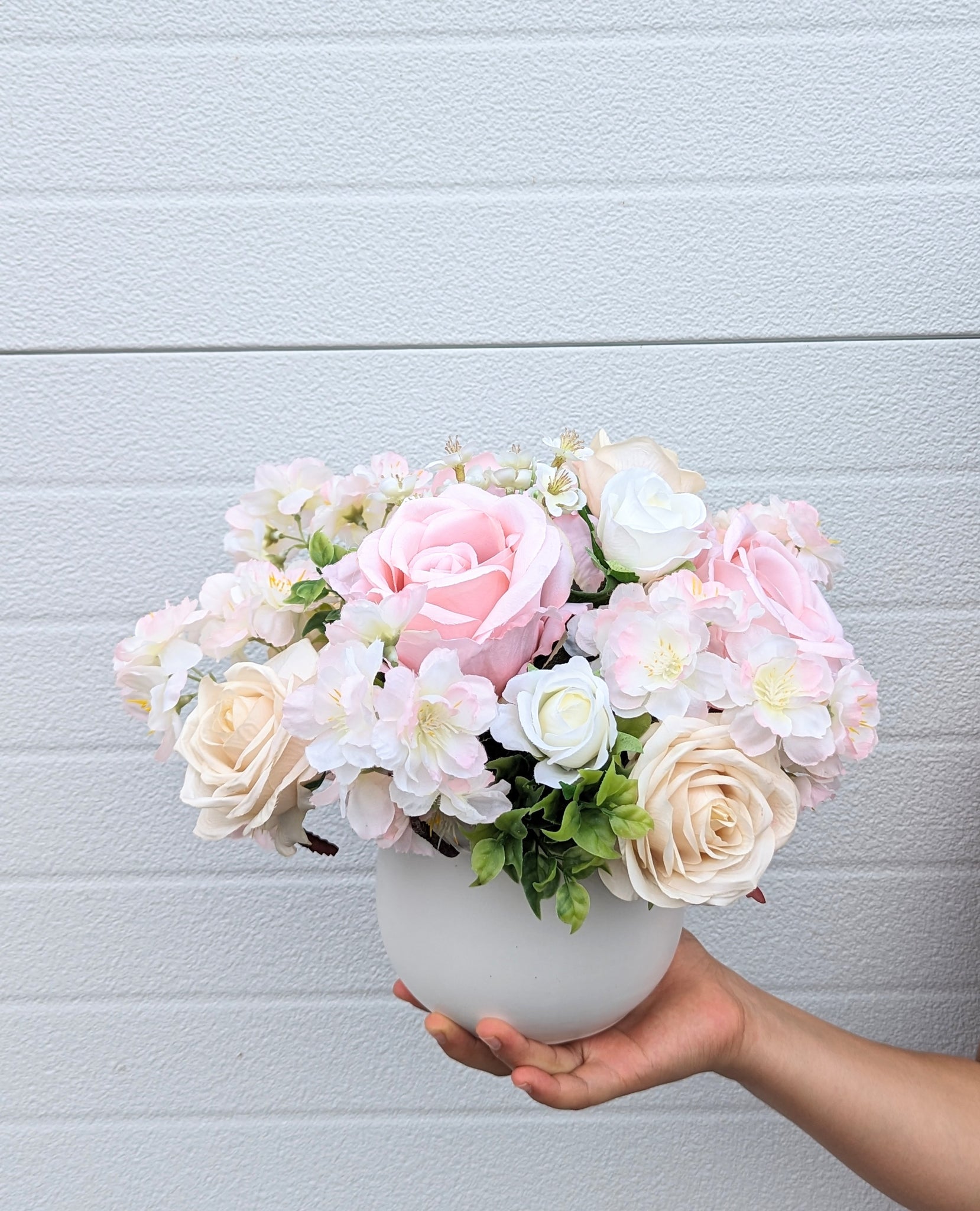 Blush Blossom Faux Arrangement – Beaudry Flowers