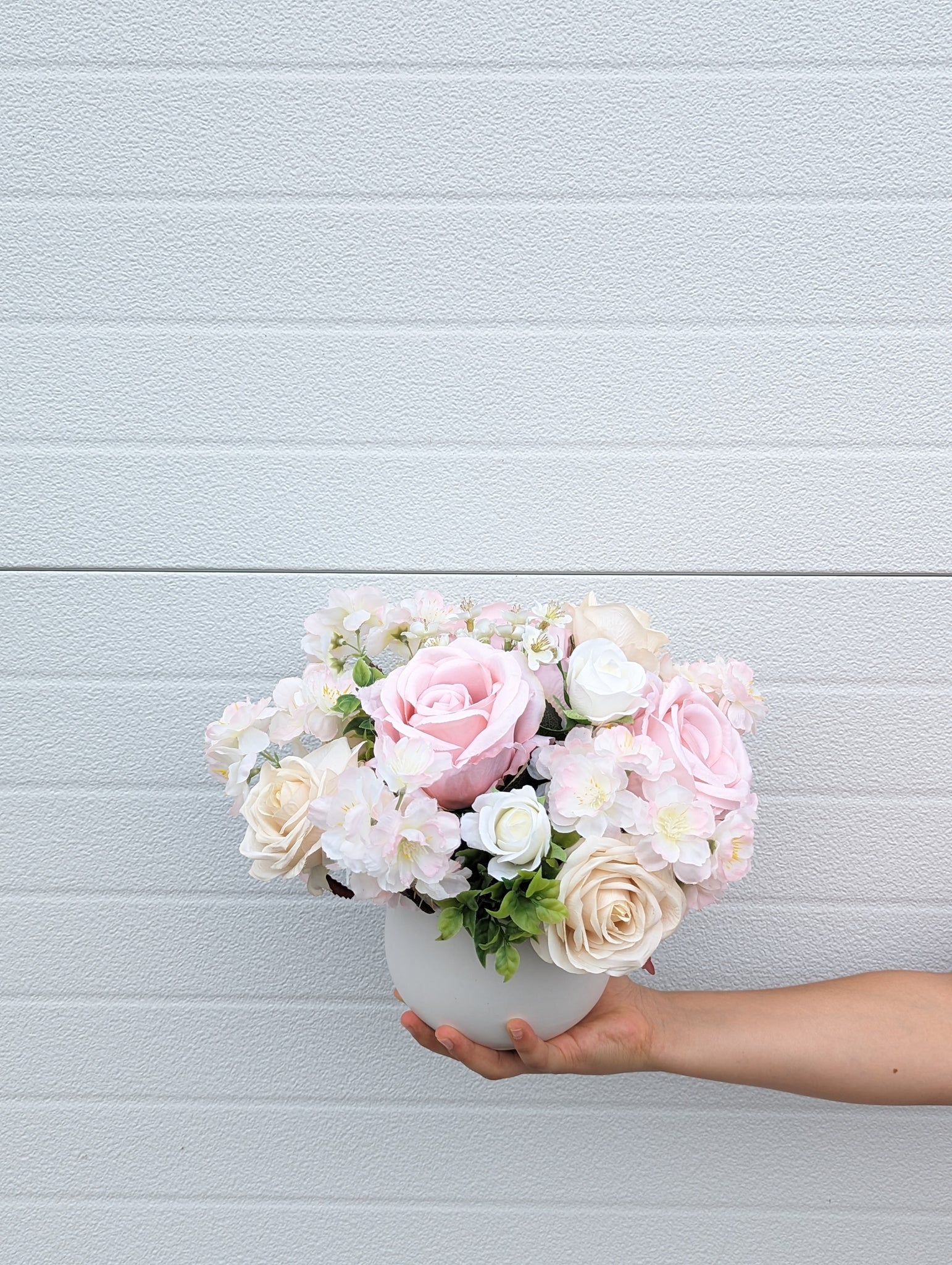 Blush Blossom Faux Arrangement – Beaudry Flowers
